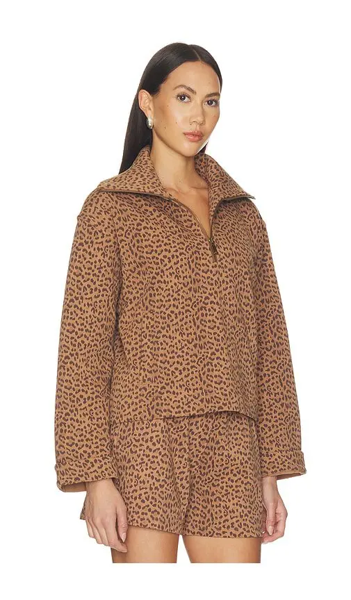 The Upside Javan Jones Quarter Zip Sweater In Brown