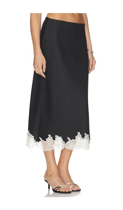 Astr The Label Lace Trimmed Midi Skirt