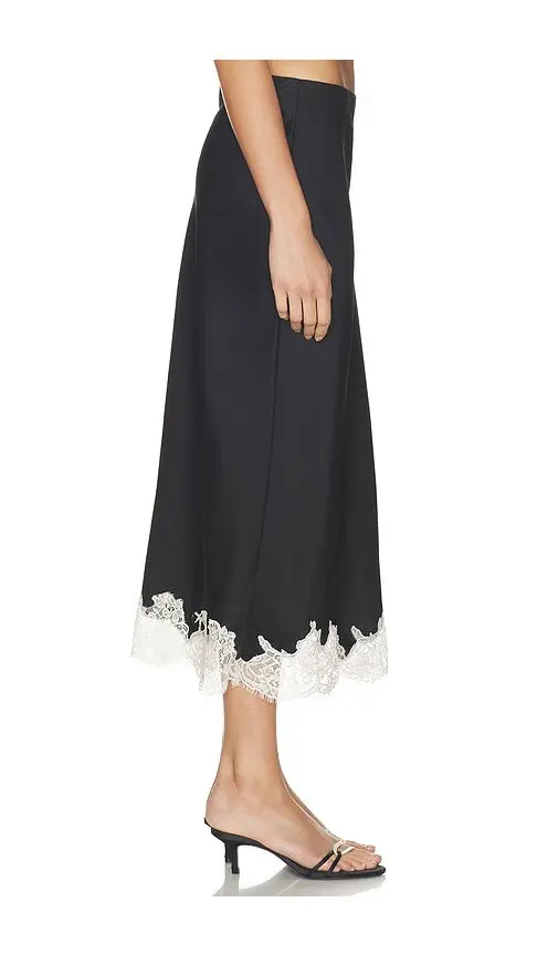 Astr The Label Lace Trimmed Midi Skirt