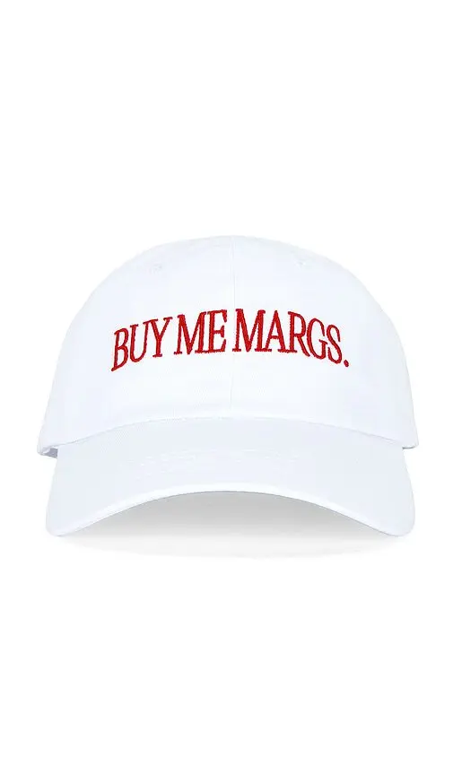 MOTEL MARGARITA Buy Me Margs Embroidered Baseball Cap - White