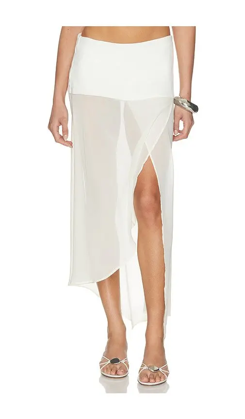 BY.DYLN Sheer Maxi Skirt - Ivory