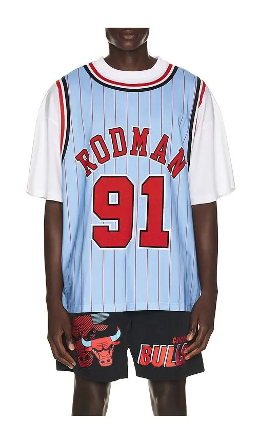 Mitchell & Ness Nba Dennis Rodman Best In Class Short Sleeve Jersey In Blue