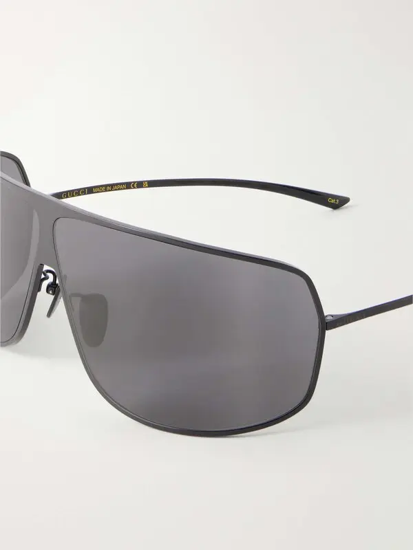 Gucci Shield-style Metal Sunglasses