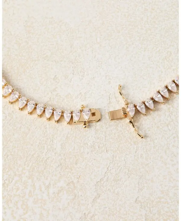SET & STONES Teardrop Tennis Necklace With Cubic Zirconia