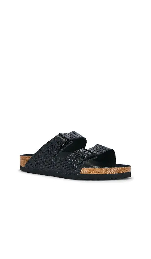 BIRKENSTOCK Arizona Woven Embossed Sandals - Black