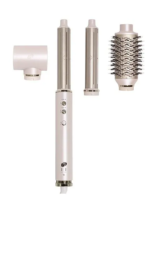 T3 Aire 360 Air Styler Blowout Kit With Dual Voltage And Ceramic Curling Attachments - Satin Blush