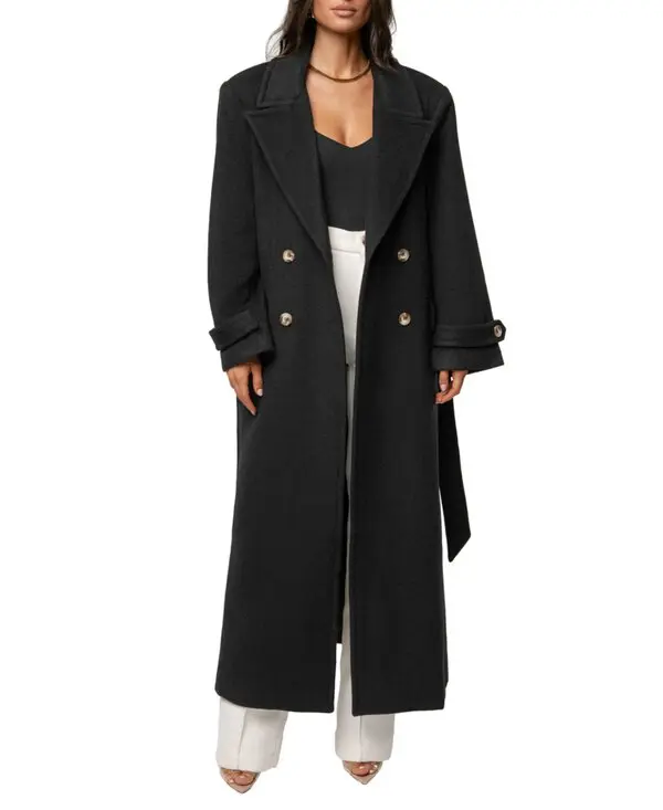 JLUXLABEL Empire Longline Coat - Black