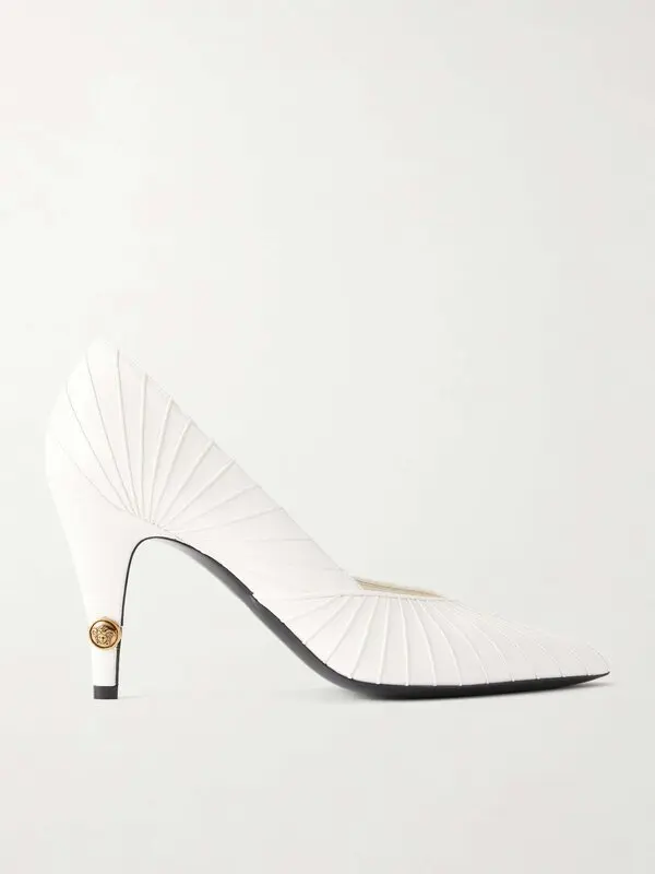 Versace Lamb Leather Pumps - White