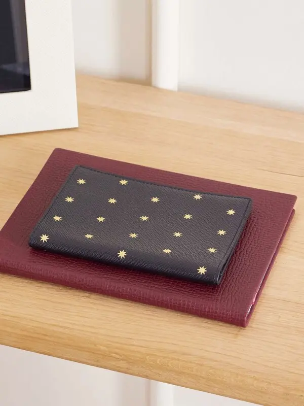 Smythson Panama Stars Textured-leather Passport Cover