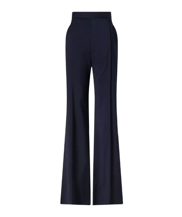 VIVIENNE WESTWOOD Serge Pleated Wool Flared Pants - Blue