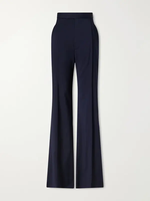 VIVIENNE WESTWOOD Serge Pleated Wool Flared Pants - Blue