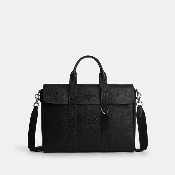 COACH OUTLET Sullivan Portfolio Brief - Silver/black