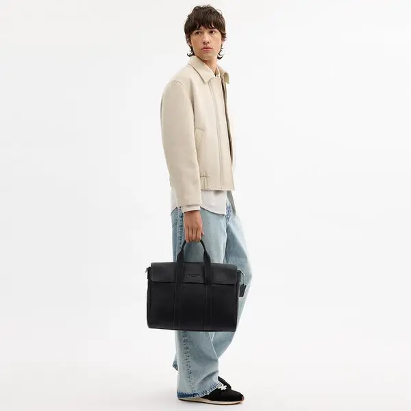 COACH OUTLET Sullivan Portfolio Brief - Silver/black