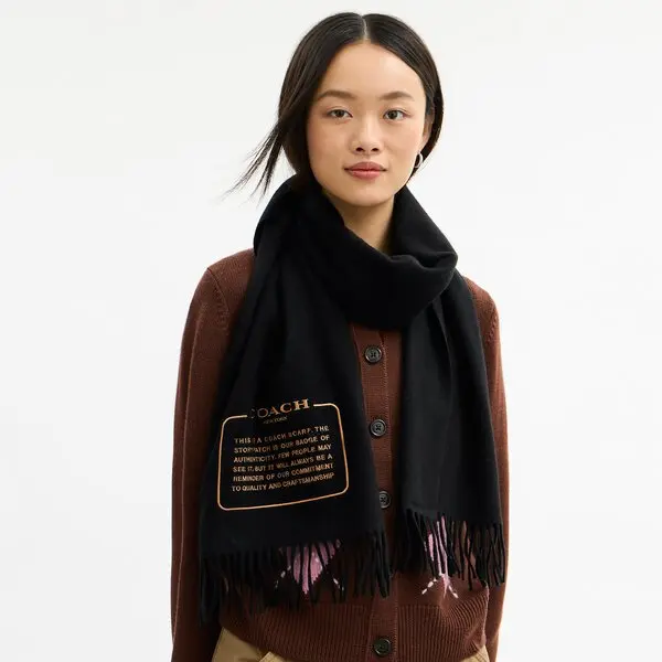 COACH OUTLET Embroidered Patch Cashmere Muffler