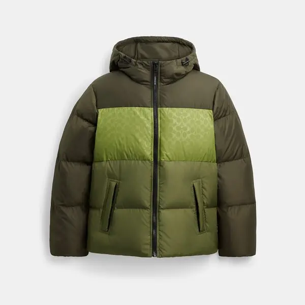 COACH OUTLET Colorblock Down Puffer Jacket