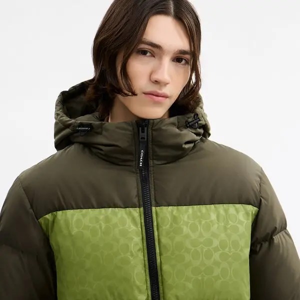 COACH OUTLET Colorblock Down Puffer Jacket