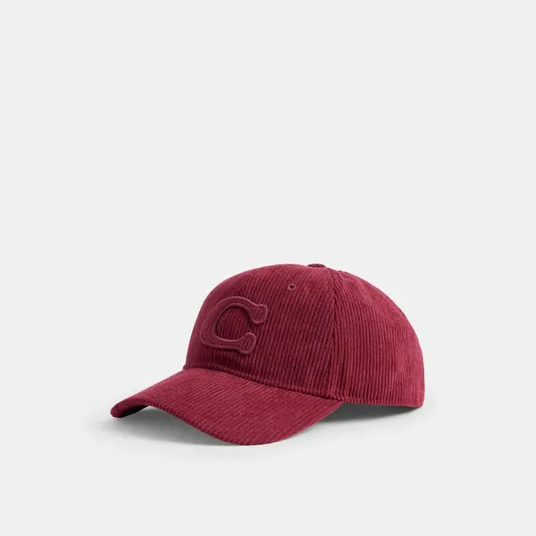 COACH OUTLET Coach Signature Patch Baseball Hat - Dark Wine