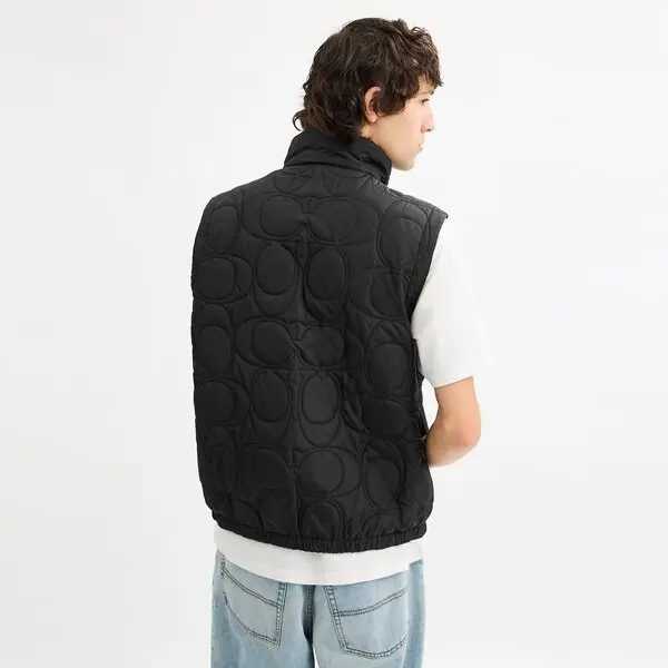 COACH OUTLET Quilted Signature Puffer Vest In Recycled Polyester