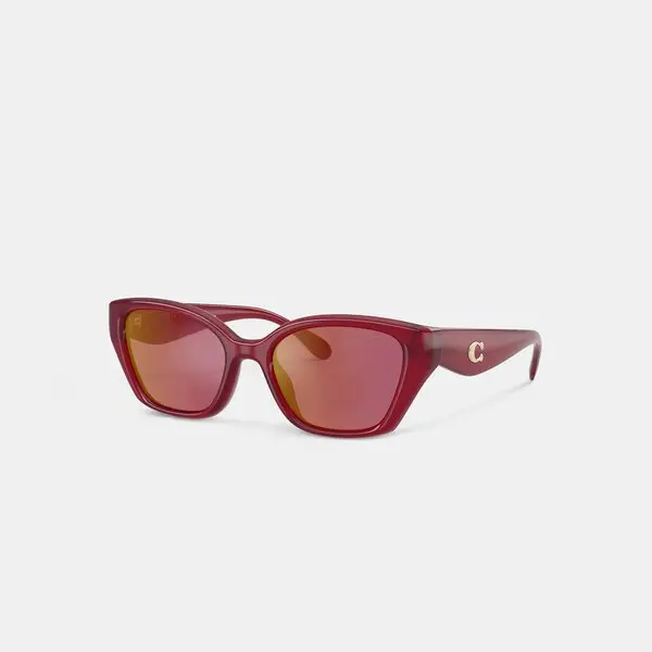 COACH OUTLET C Hardware Square Cat Eye Sunglasses - Red