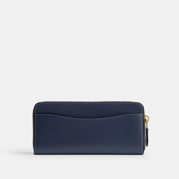COACH OUTLET New York Slim Accordion Zip Wallet - Brass/navy