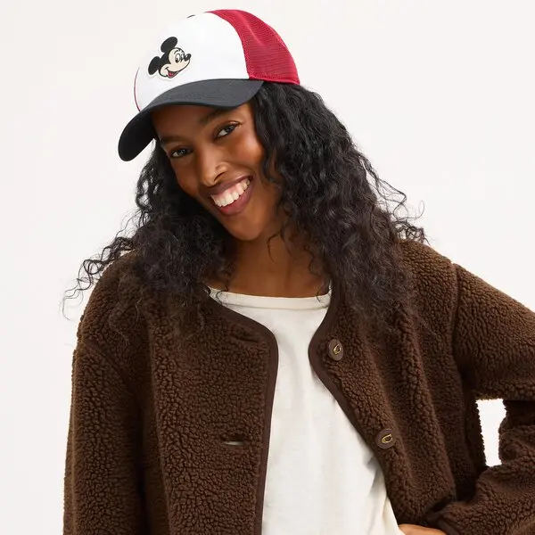 COACH OUTLET Disney X Coach Trucker Hat With Mickey Mouse Applique