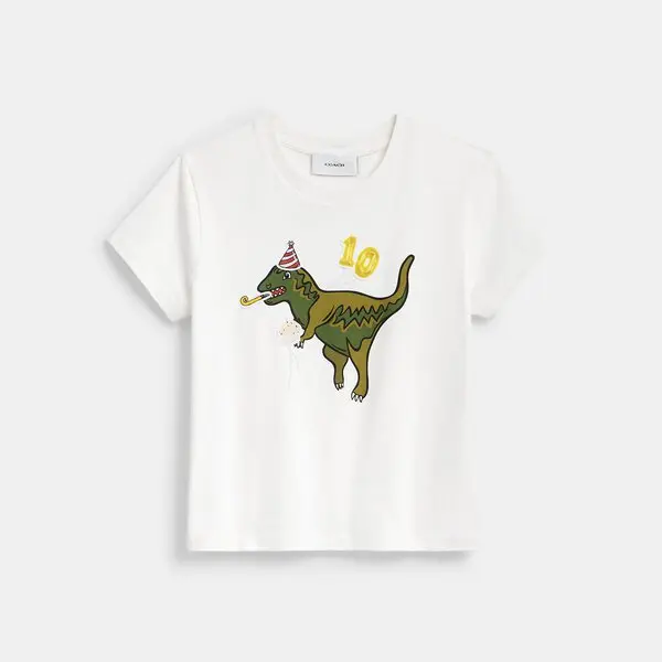 COACH OUTLET Rexy 10th Birthday 90's Fit T-shirt In Organic Cotton - White