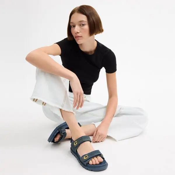 COACH OUTLET Brynn Sandal In Loved Denim