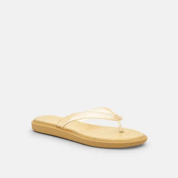 COACH OUTLET Coach Signature Jacquard Flip Flops - Vanilla