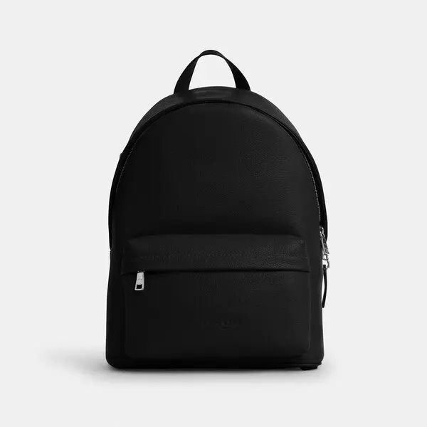 COACH OUTLET Coach Refined Pebble Leather Backpack - Silver/black
