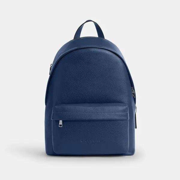 COACH OUTLET Coach Refined Pebble Leather Backpack - Silver/deep Blue