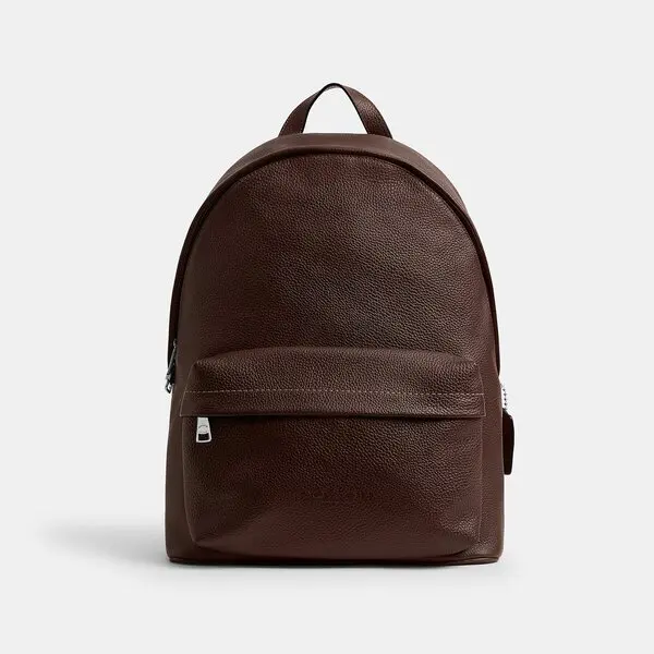 COACH OUTLET Coach Refined Pebble Leather Backpack - Silver/maple
