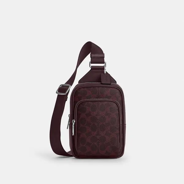 COACH OUTLET Racer Sling Pack - Silver/black Currant
