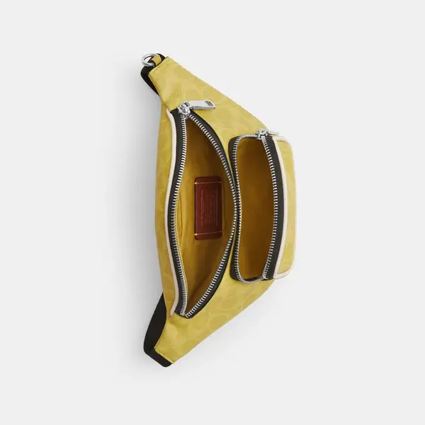 COACH OUTLET Travis Belt Bag 30 In Signature Canvas - Silver/light Citron