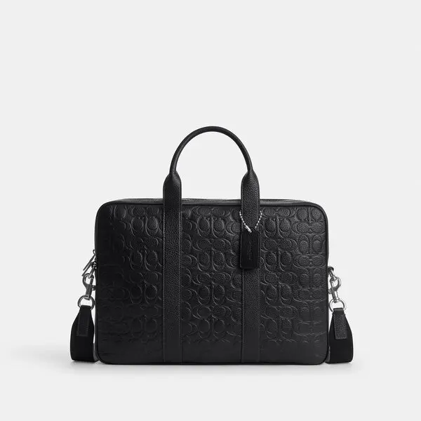 COACH OUTLET Coach Austin Brief In Signature Leather - Silver/black