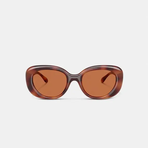 COACH OUTLET Coach C Hardware Round Sunglasses - Tortoise Brown