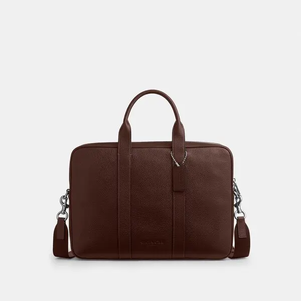COACH OUTLET Austin Leather Briefcase - Silver/maple