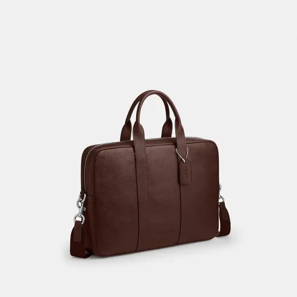 COACH OUTLET Austin Leather Briefcase - Silver/maple