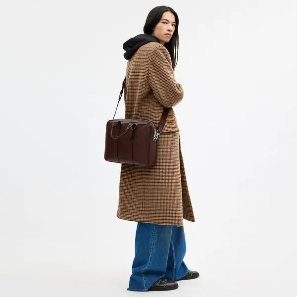 COACH OUTLET Austin Leather Briefcase - Silver/maple