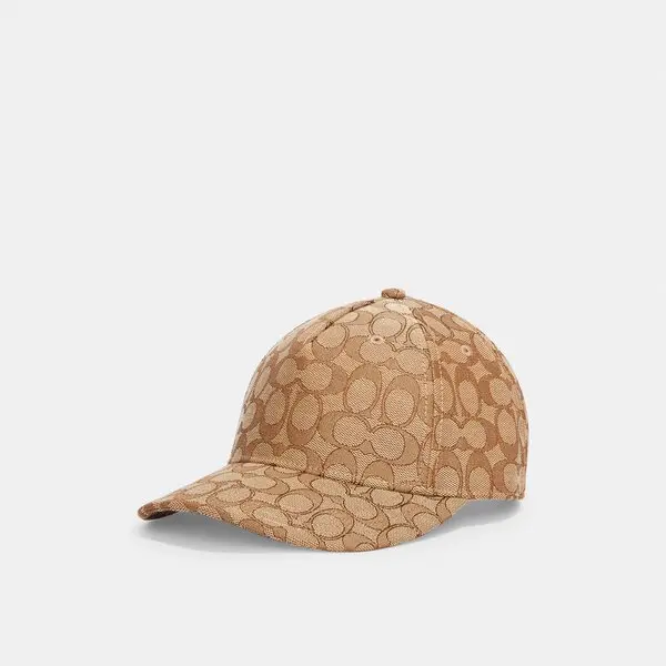 COACH OUTLET Coach Signature Jacquard Baseball Hat - Khaki