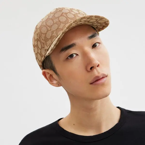 COACH OUTLET Coach Signature Jacquard Baseball Hat - Khaki