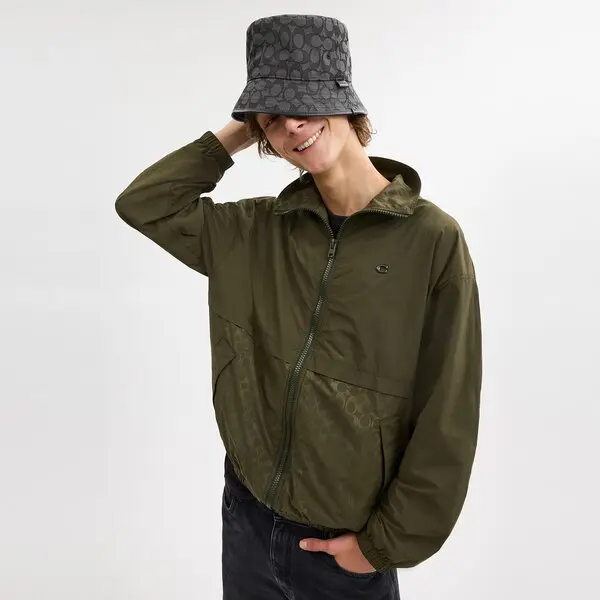 COACH OUTLET Signature Jacquard Bucket Hat - Charcoal