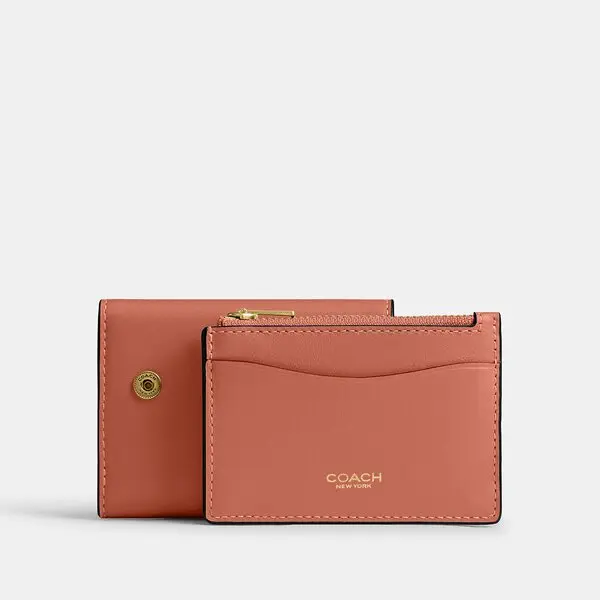 COACH OUTLET Essential Card Holder Wallet - Brass/dark Peach