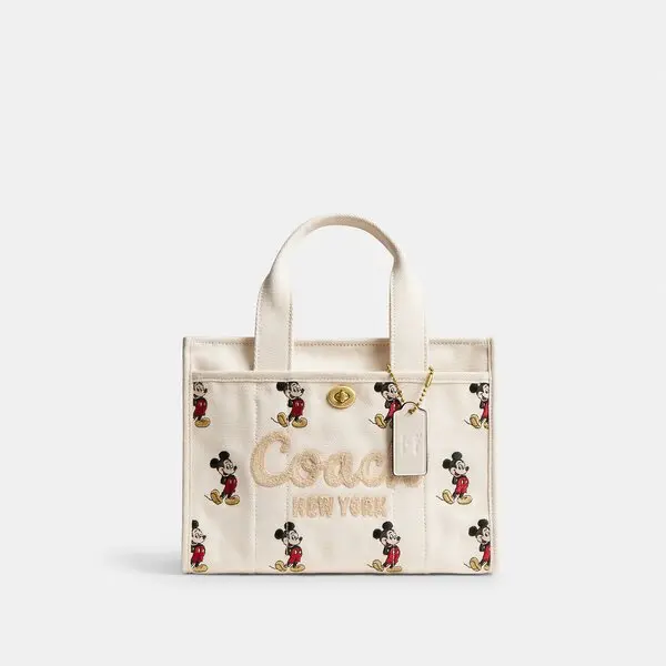 COACH OUTLET Disney X Coach Cargo Tote Bag 26 With Mickey Mouse - Brass/ivory