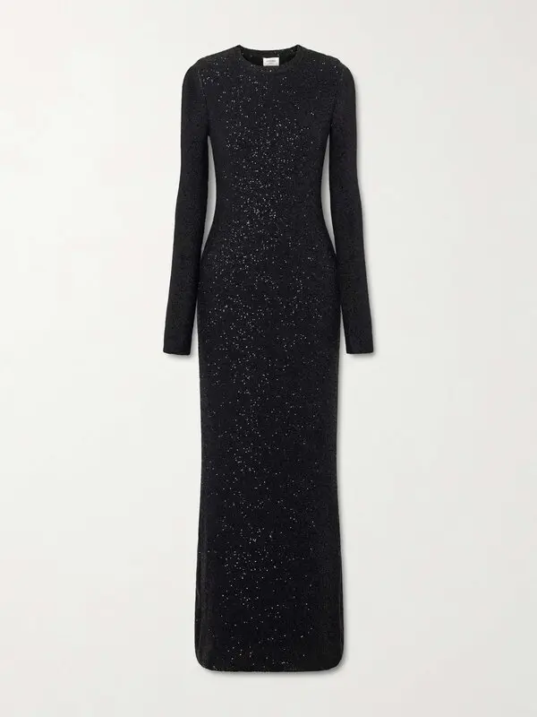 Saint Laurent Sequin-embellished Metallic-blend Gown