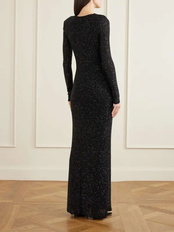 Saint Laurent Sequin-embellished Metallic-blend Gown