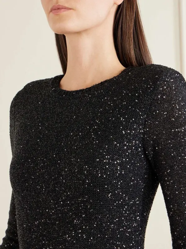 Saint Laurent Sequin-embellished Metallic-blend Gown