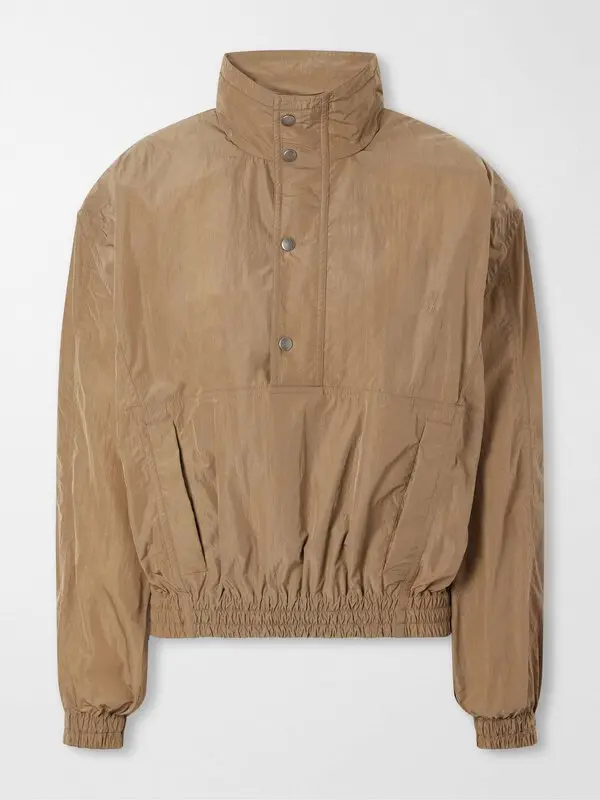 Saint Laurent Cropped Shell Jacket With Logo Embroidery