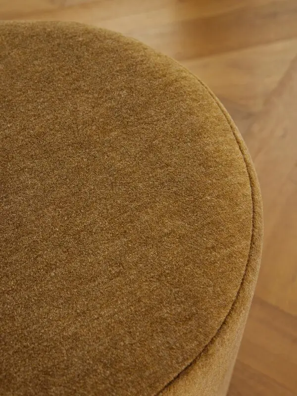 SIX THE RESIDENCE Gingerbread Mohair-velvet Wood Pouf