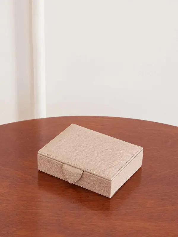 Smythson Panama Textured-leather Jewelry Box