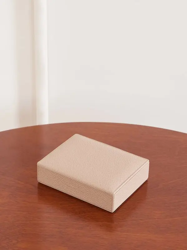 Smythson Panama Textured-leather Jewelry Box